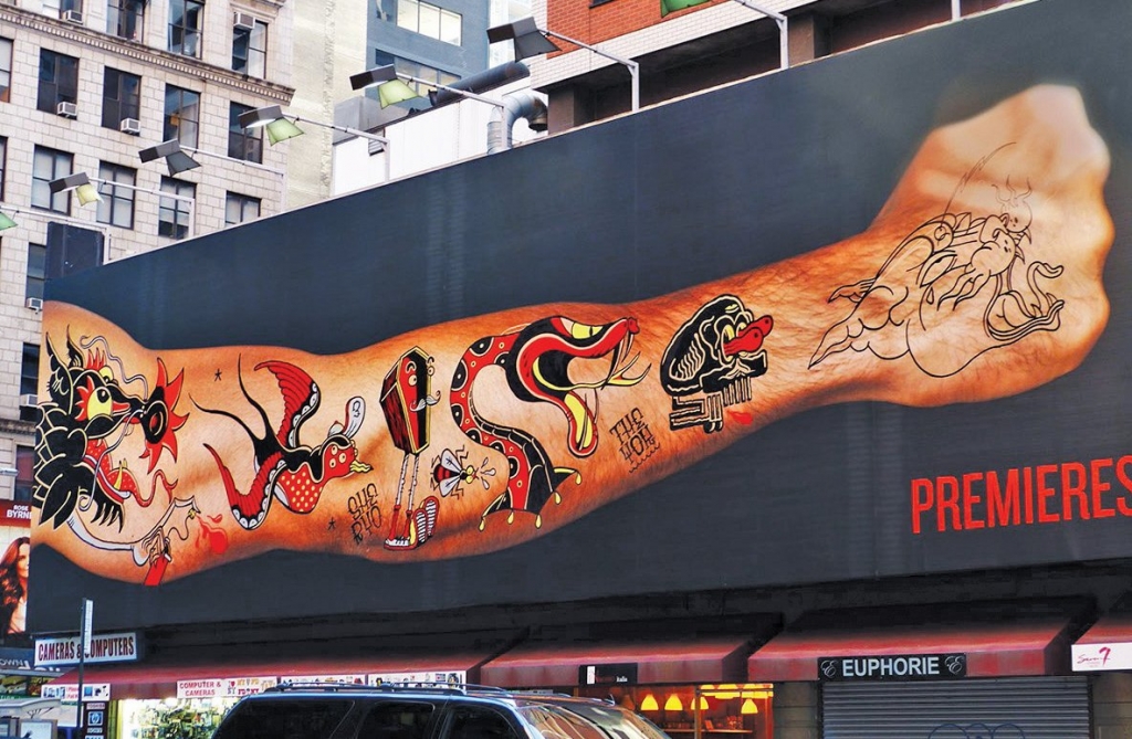 Graffiti Artists Deck Out Times Square Billboard