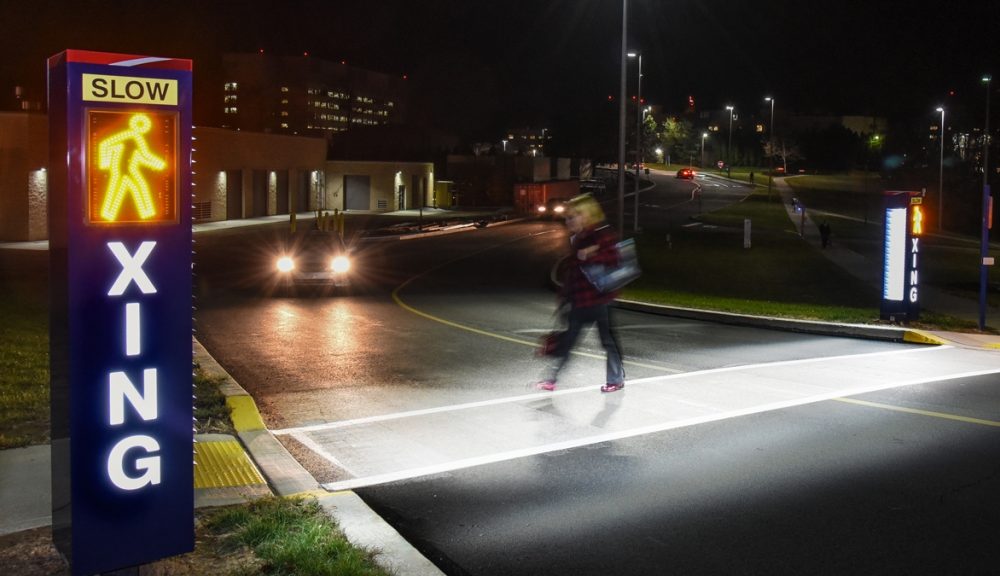 LED ILLUMINATED PEDESTRIAN CROSSING SIGNAGE