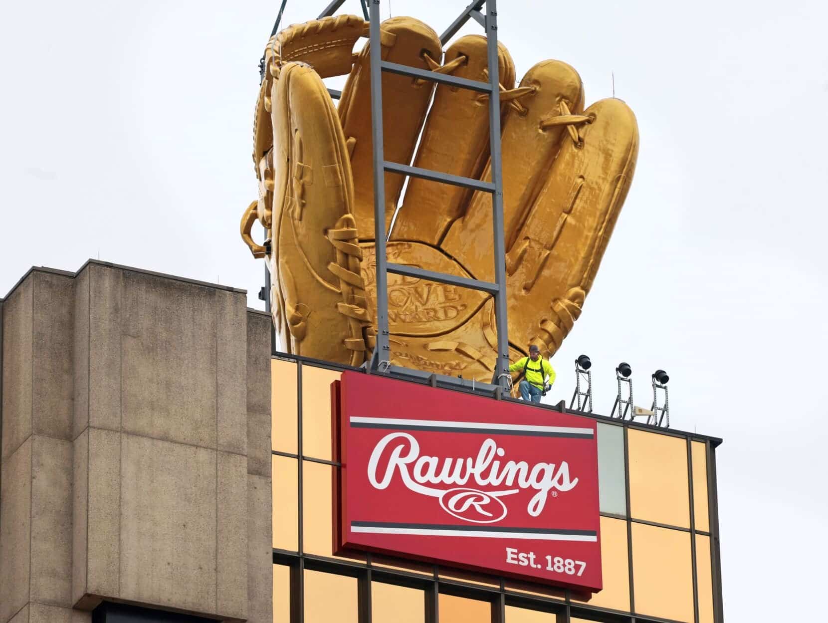 Rawlings Installs Giant Gold Glove Sculpture